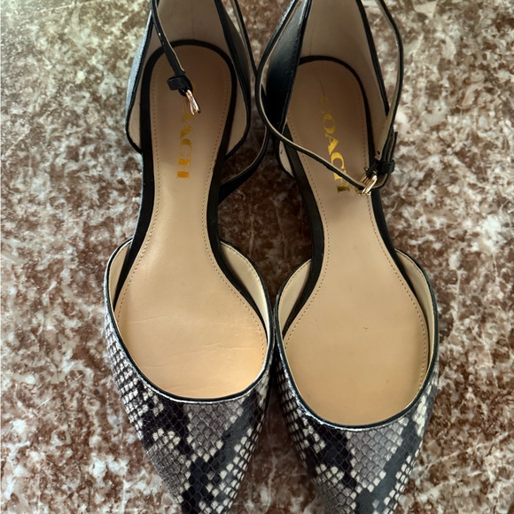 Coach | Shoes | Coach Black Heels With Pointed Toe And Ankle Strap ...